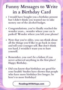 What to Write in a Birthday Card | Funny Messages
