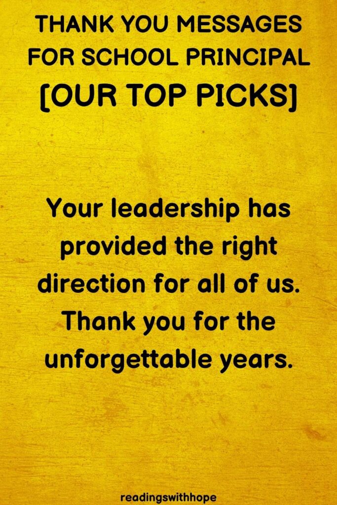 80 Thank You Messages for School Principal