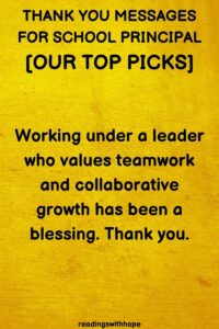 80 Thank You Messages for School Principal