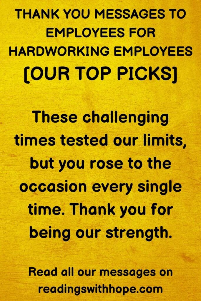 Special Thank You Messages to Employees for Hard Work