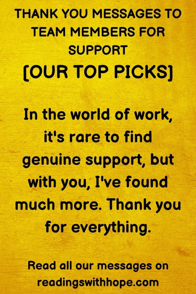 58 Thank You Messages to Team Members for Support