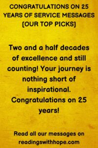 140 Congratulations on Years of Service Messages