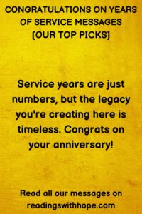 140 Congratulations on Years of Service Messages