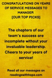 140 Congratulations on Years of Service Messages