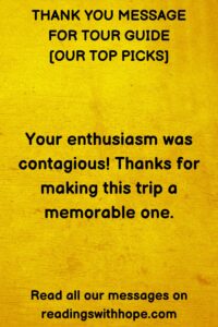 Thank You Messages and Notes for Tour Guide