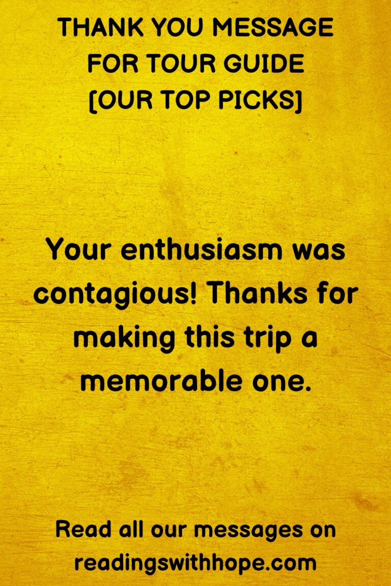 Thank You Messages and Notes for Tour Guide