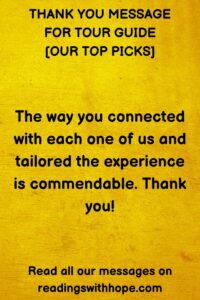 Thank You Messages and Notes for Tour Guide