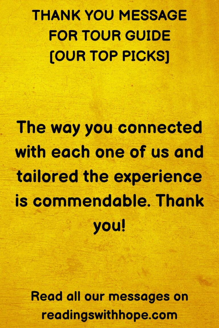Thank You Messages and Notes for Tour Guide