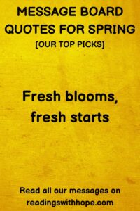 180 Message Board Quotes For Spring