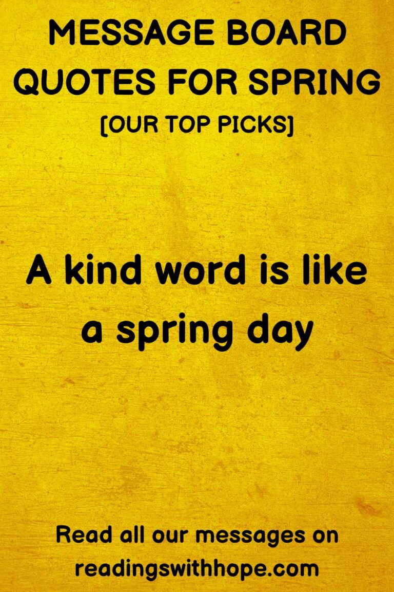 180 Message Board Quotes For Spring