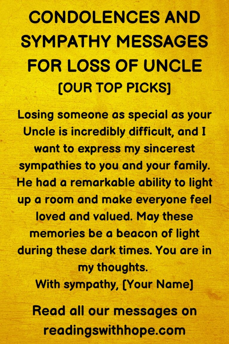 40 Condolence and Sympathy Messages for Loss of Uncle