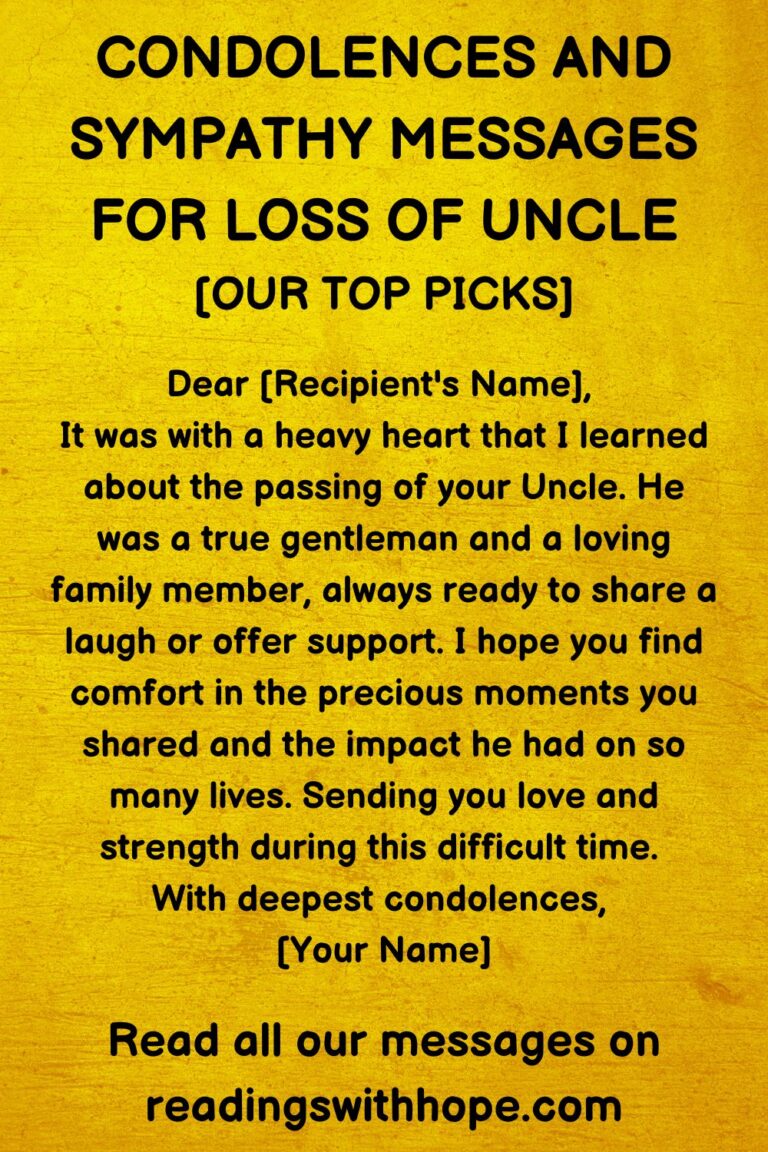 40 Condolence and Sympathy Messages for Loss of Uncle