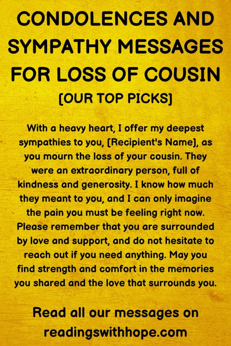 30 Condolences and Sympathy Messages for Loss of Cousin