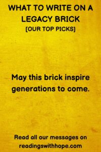 What to Write on a Brick [Donation + Legacy]