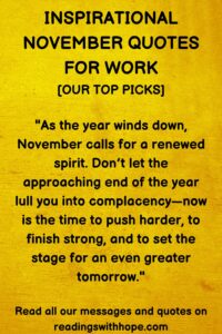 60 Inspirational November Quotes