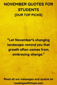 40 November Quotes For Kids, Students and Children