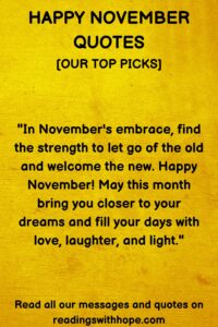 90 Hello November Quotes To Welcome The New Month