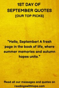 90 Hello September Quotes To Welcome The 1st Day of the Month