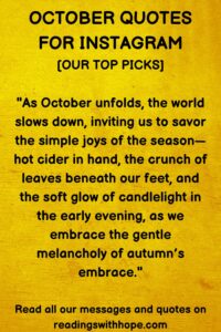 100 October Quotes and Captions | Short, Funny and For Work and For ...