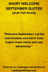 90 Hello September Quotes To Welcome The 1st Day of the Month