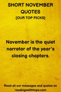 60 Short and Funny November Quotes