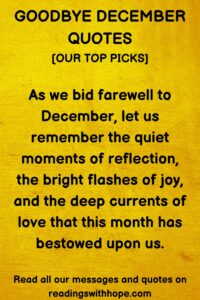 60 Goodbye December Quotes To Convey Thanks On the Last Day of the Month