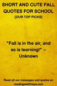 60 Fall Quotes For School